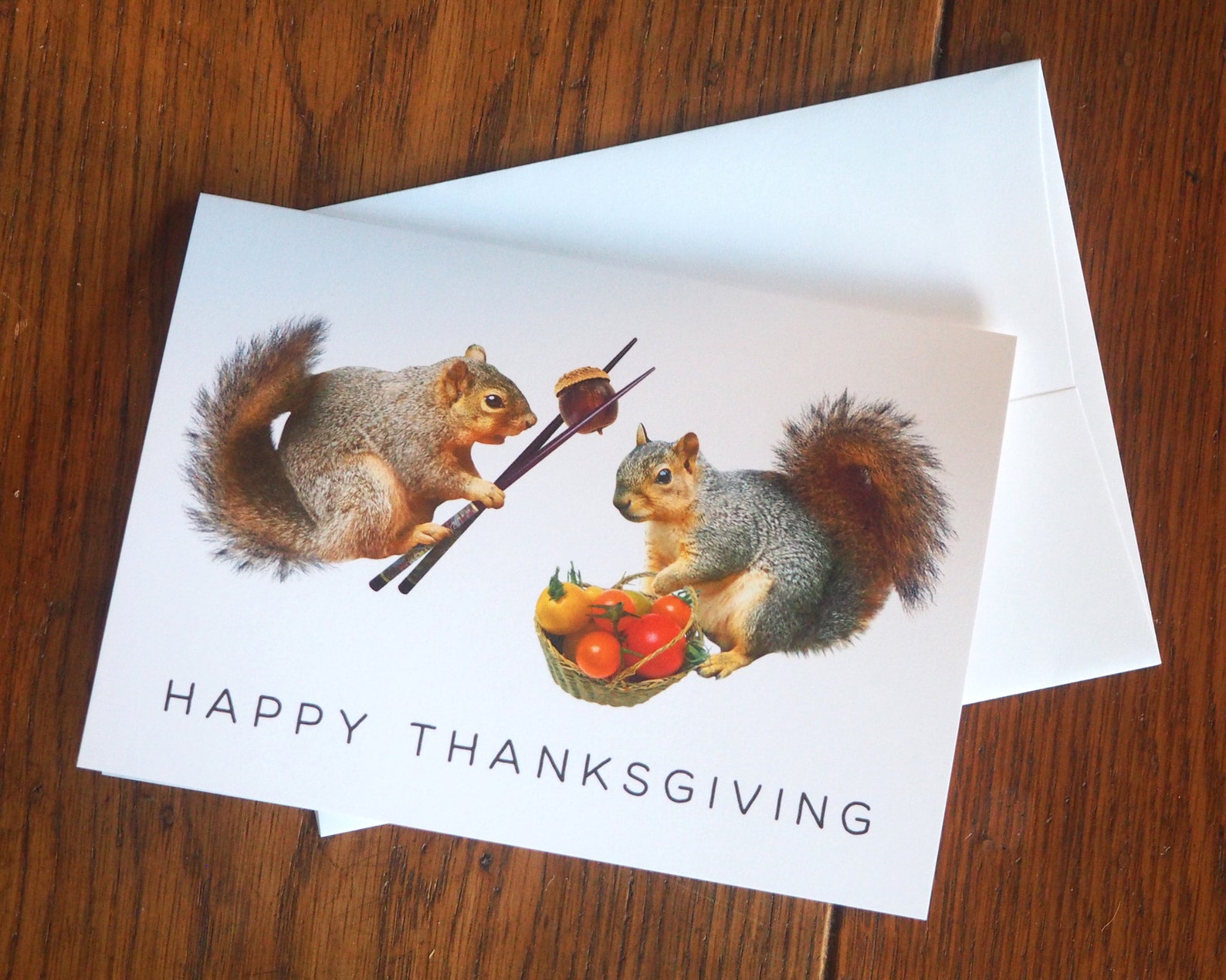 Squirrels Happy Thanksgiving Card - Etsy