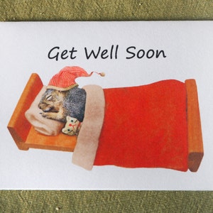 Sleeping Squirrel Printable Get Well Card - Etsy