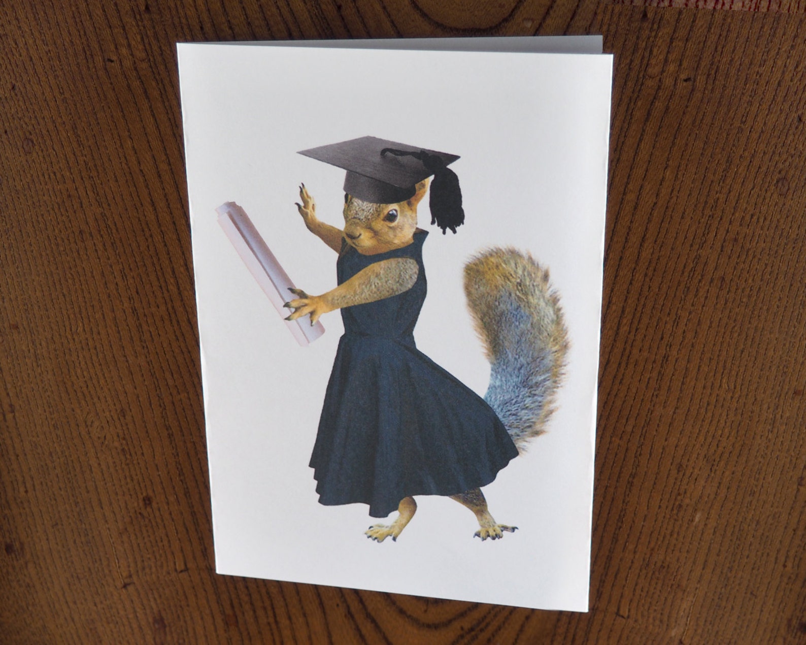 Girl Squirrel Grad Printable Graduation Card | Etsy