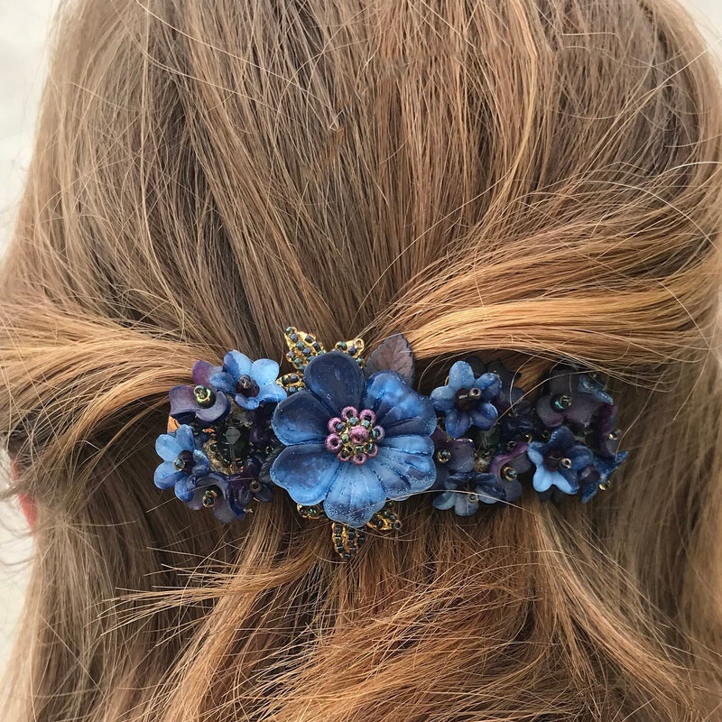 Navy Blue Hair Clip - Etsy