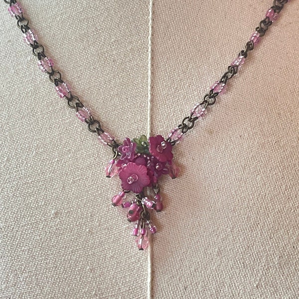 Fuschia Necklace - Etsy