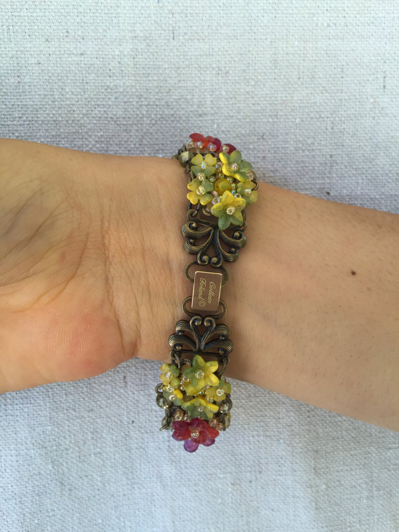 FINE FLOWER BRACELET in Bright Pretty Colors of Fiesta by Colleen ...