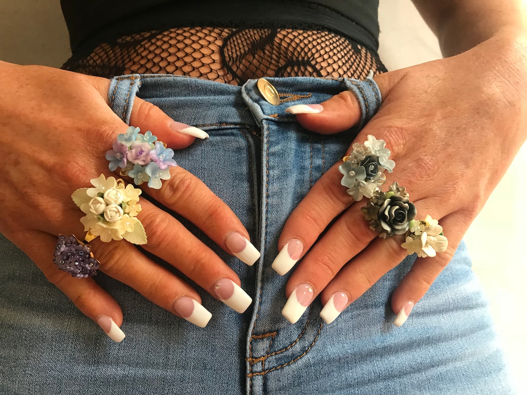 Colleen Toland Rings Vintage Jewelry Designer Handmade Delicate Flower ...