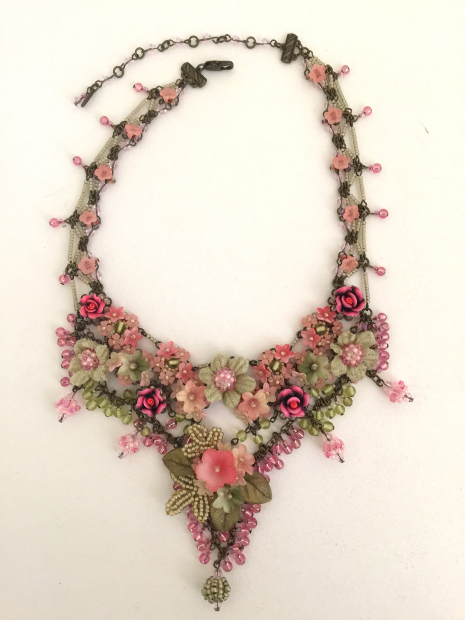 SPRING BLOOMS Handbeaded Statement Necklace by Designer - Etsy