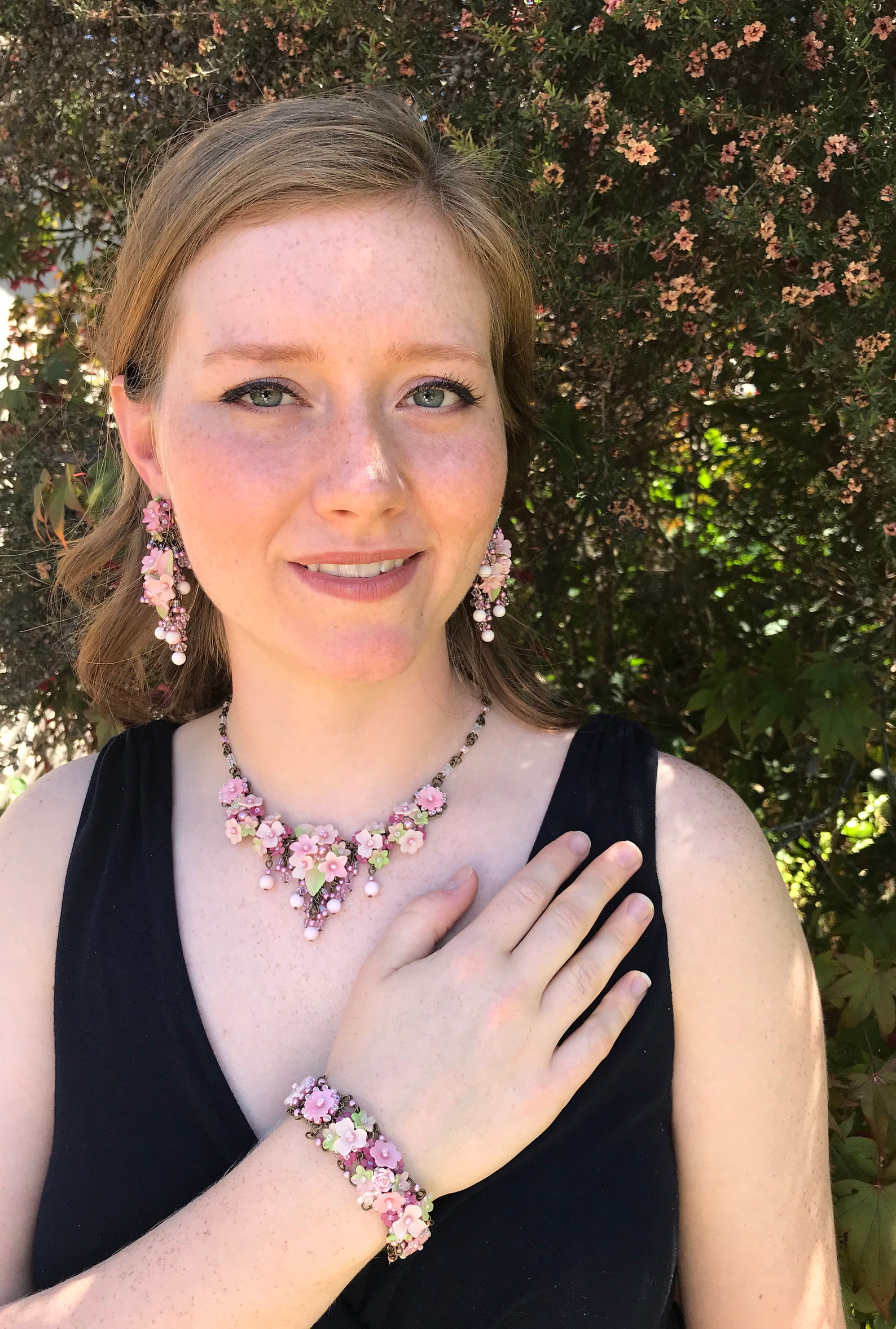 CANDY PINK NECKLACE/ Handbeaded/artisan Jewelry/by Vintage - Etsy