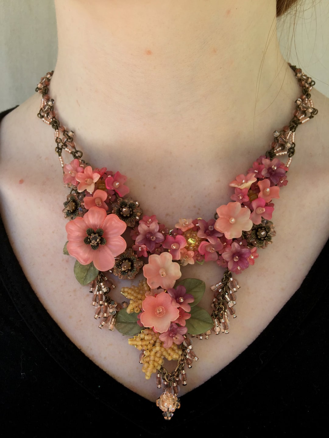 PRINCESS NECKLACE HANDBEADED Vintage Inspired by Designer - Etsy