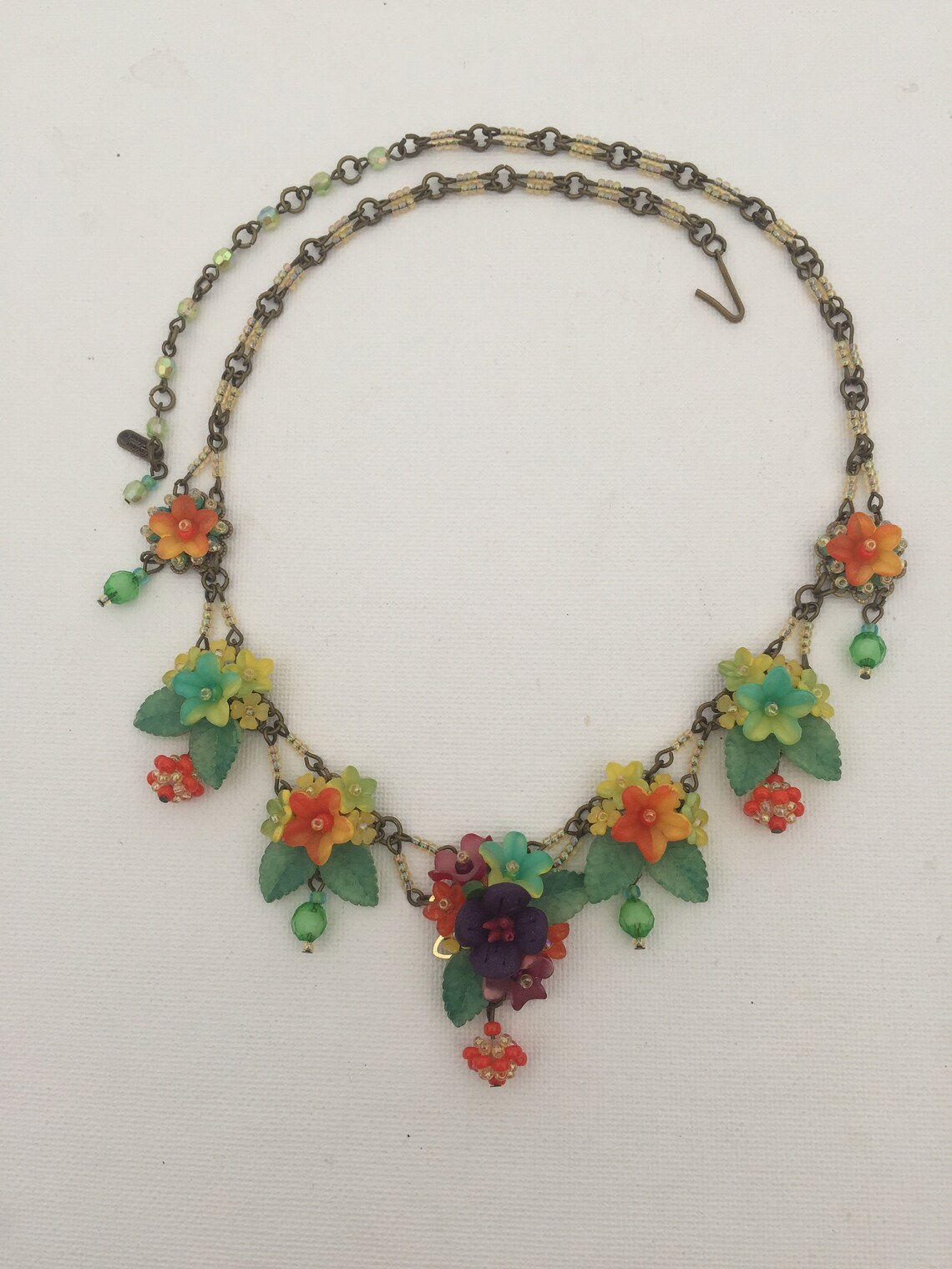 STUNNING MULTI COLOR Necklace, Hand Beaded by Designer Colleen Toland ...