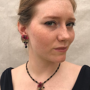 RED and BLACK Tango Pendant NECKLACE/ Tea Rose Tango Necklace/hand ...