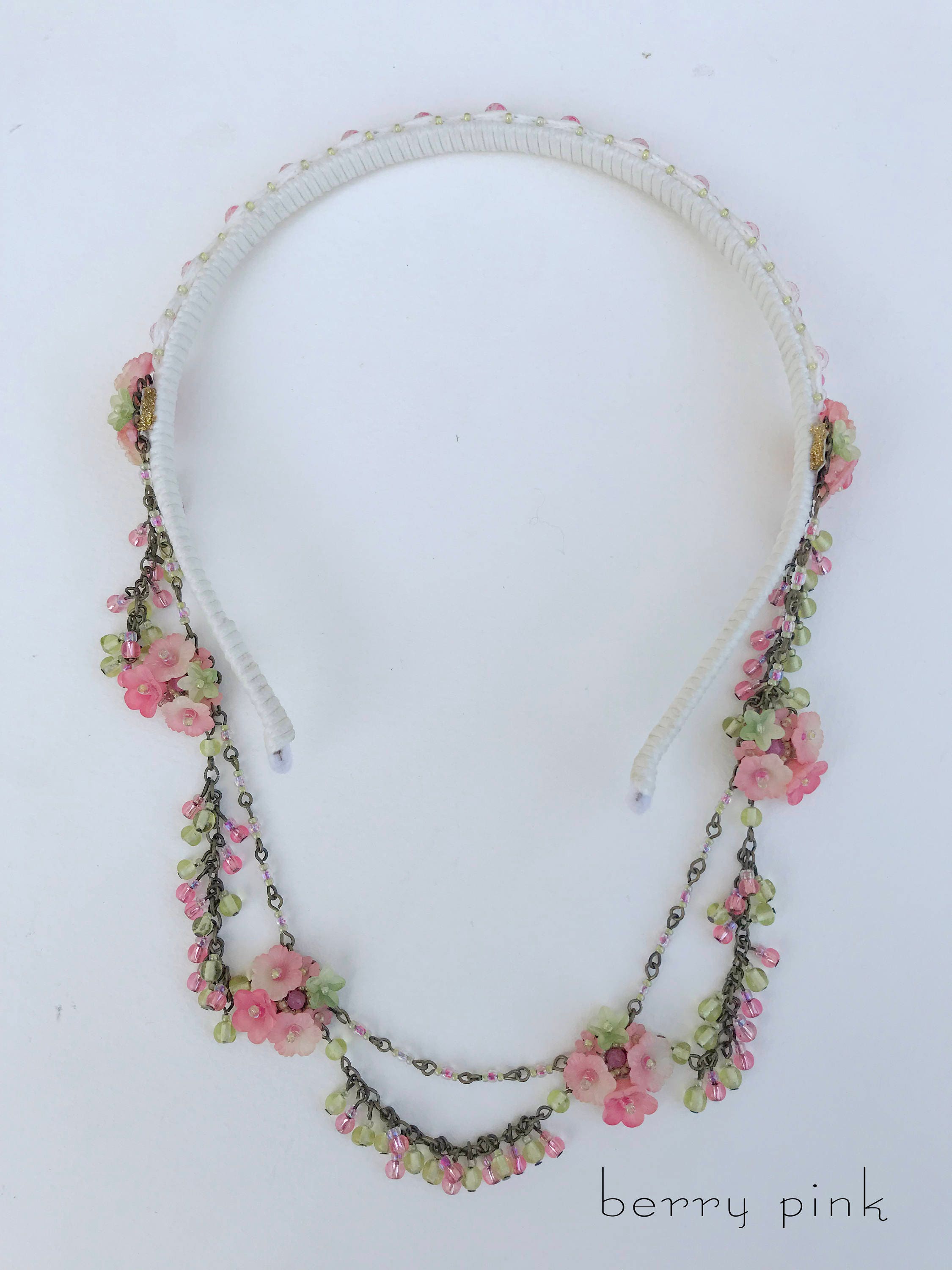MAIDEN Draping HANDBEADED HEADBAND in Cream With Pearls by Designer ...