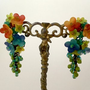 WILD FLOWER Hand Beaded Floral Drop Earrings by Colleen Toland - Etsy