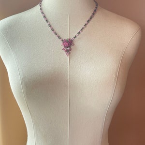 Colleen Toland Carmine Handbeaded Floral Pendant Necklace in Pretty ...