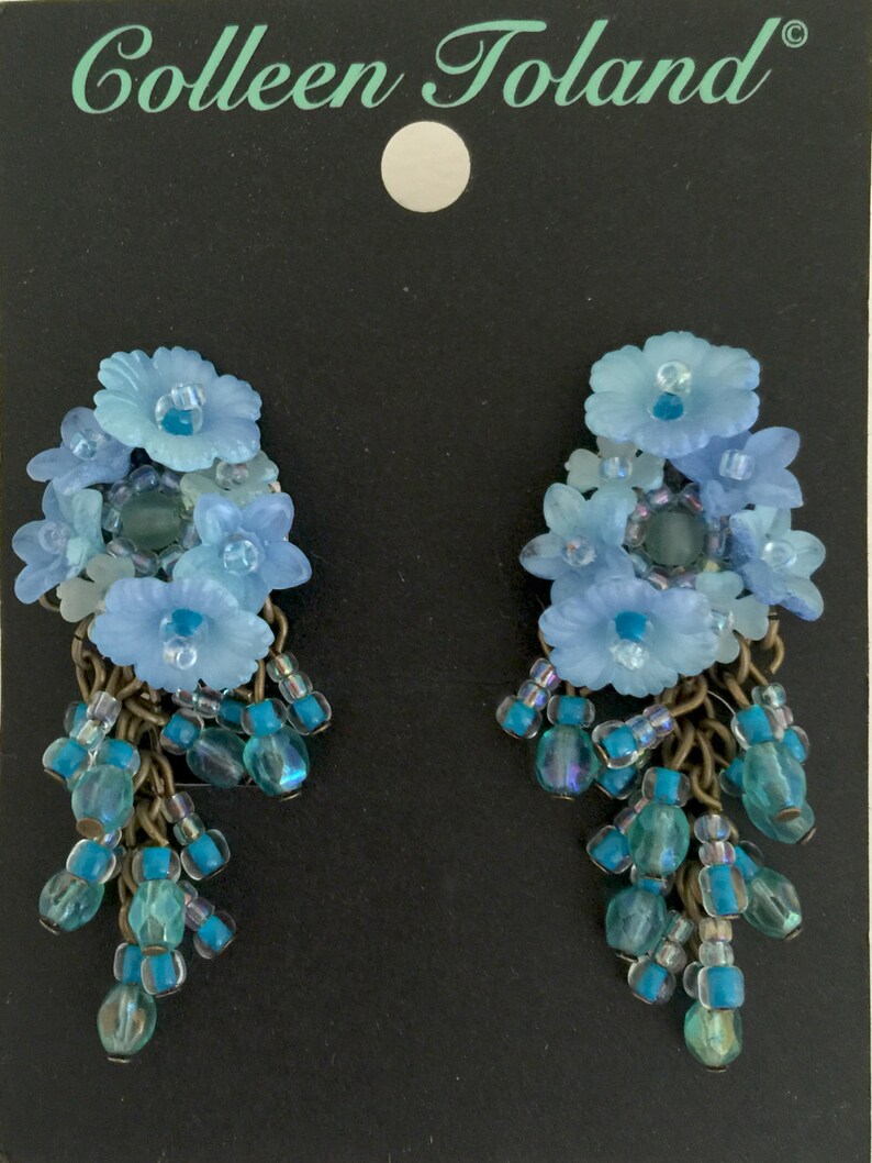 COLLEEN TOLAND HANDBEADED Flower Drop Earrings in Venetian - Etsy