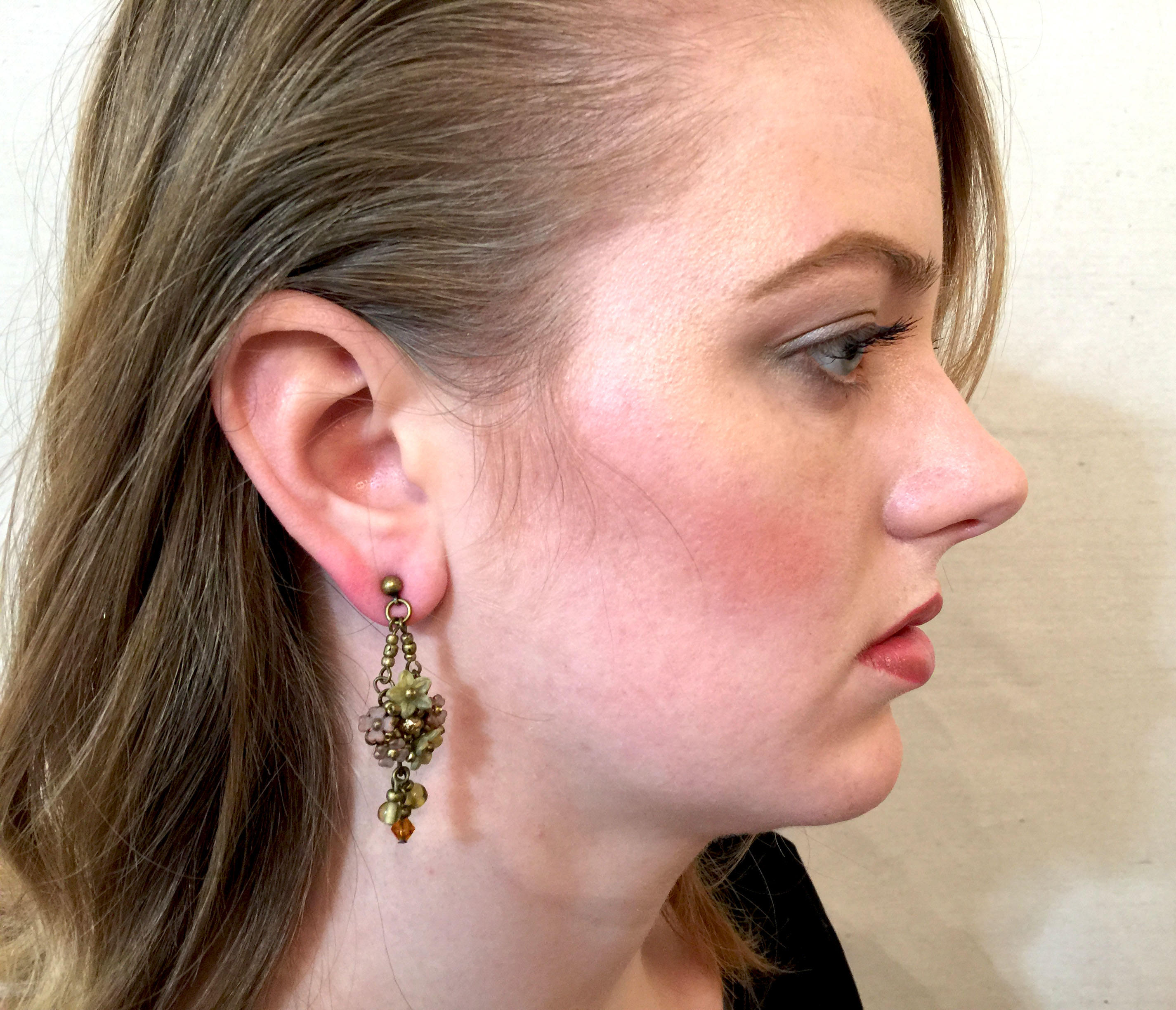 FLORAL GOLD EARRINGS by Vintage Style Jewelry Designer Colleen | Etsy