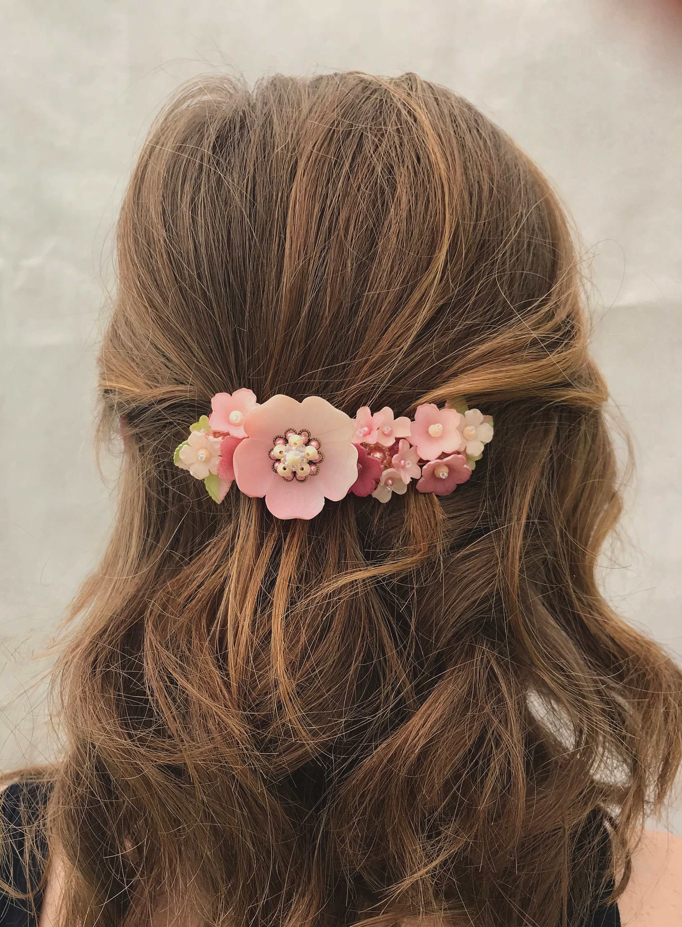 CANDY PINK Pretty Barrette by Vintage Jewelry Designer Colleen | Etsy