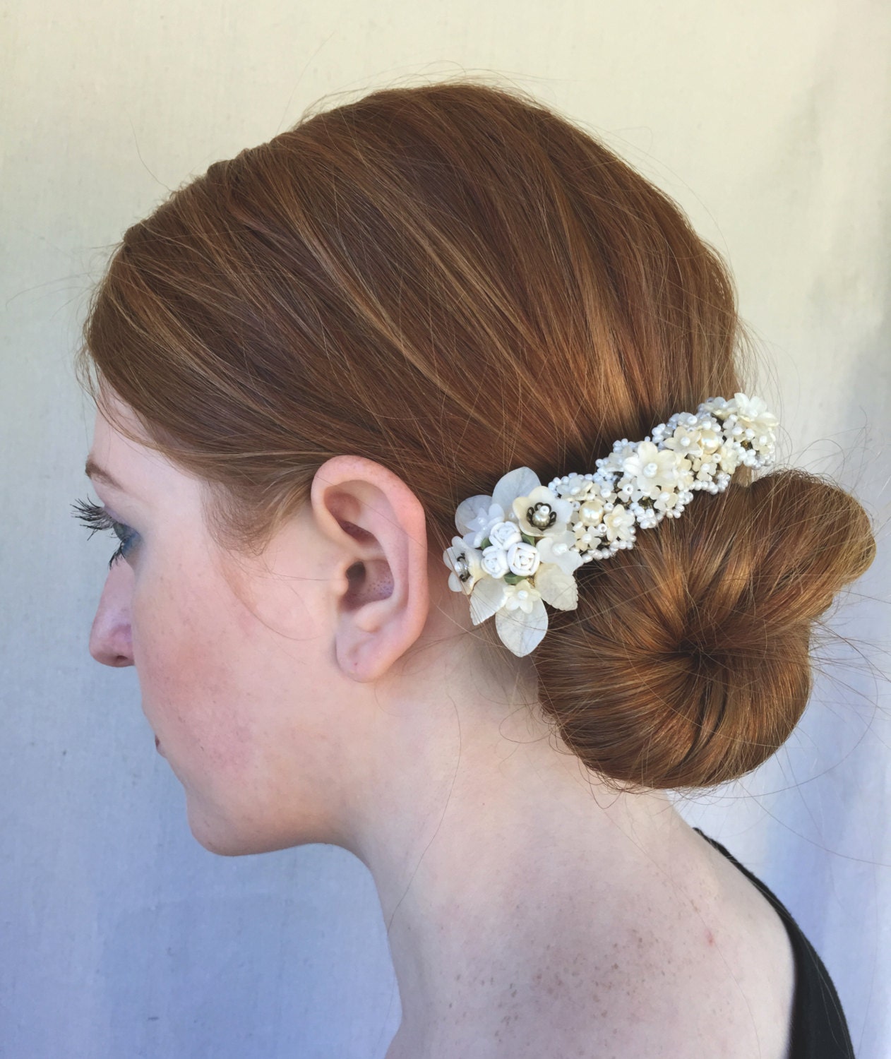 HAND BEADED BARRETTE Bridal and Vintage Inspired by Designer | Etsy