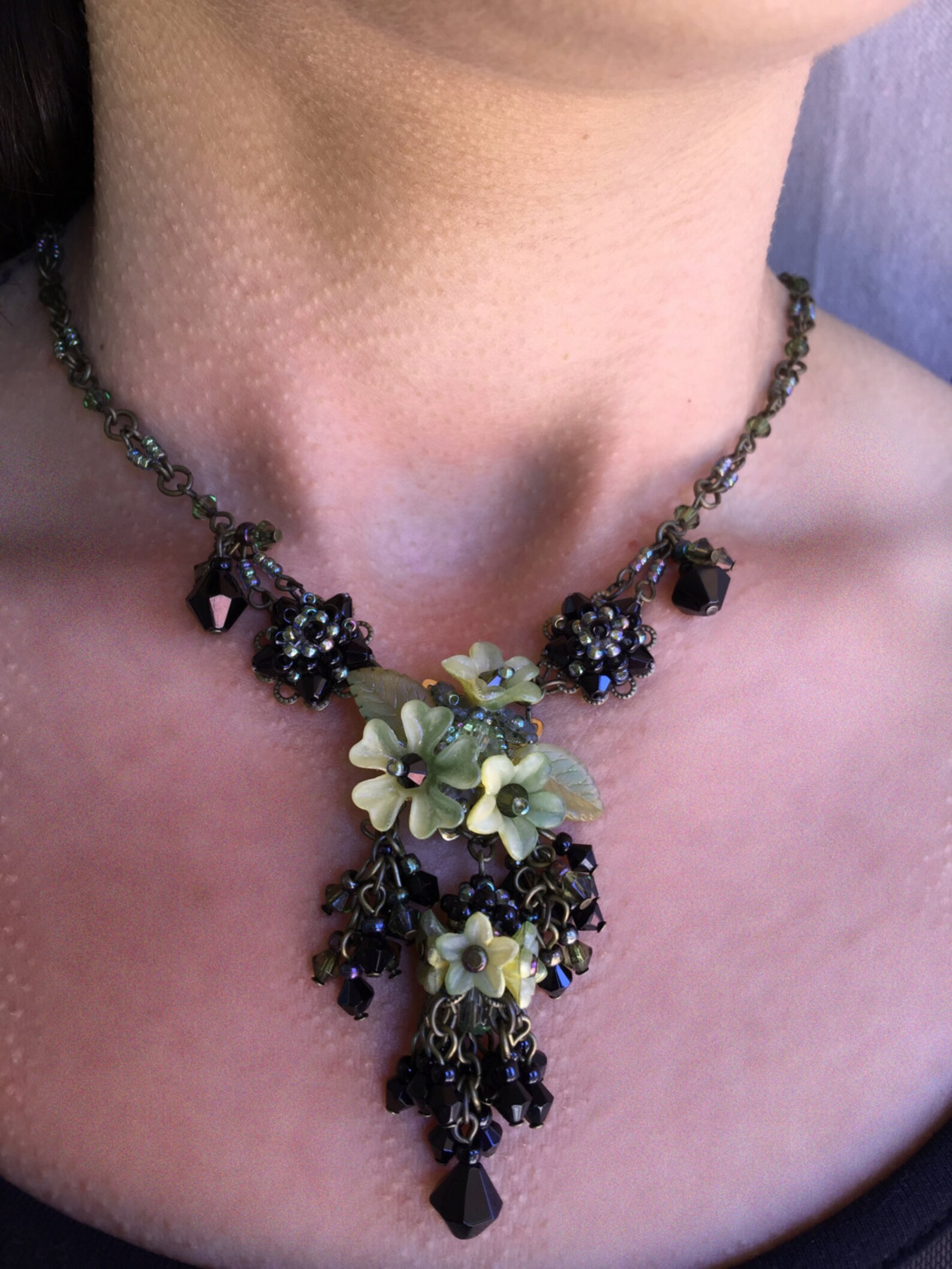 EVENING IN PARIS Pendant Necklace Handbeaded by Designer - Etsy