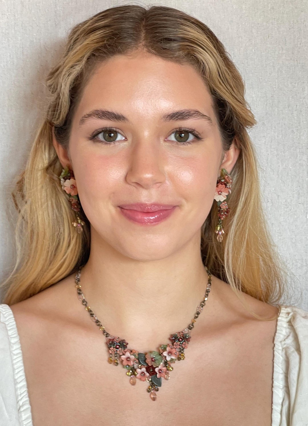 Colleen Toland Victorian Rose Beaded Necklace Handmade Designer Womans ...