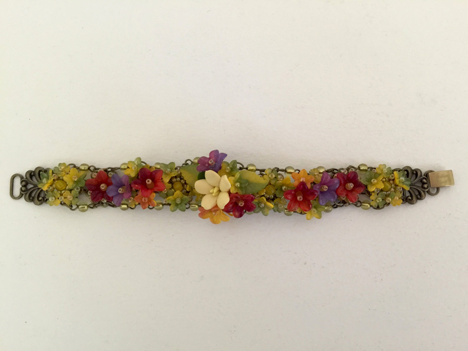 FINE FLOWER BRACELET in Bright Pretty Colors of Fiesta by Colleen ...