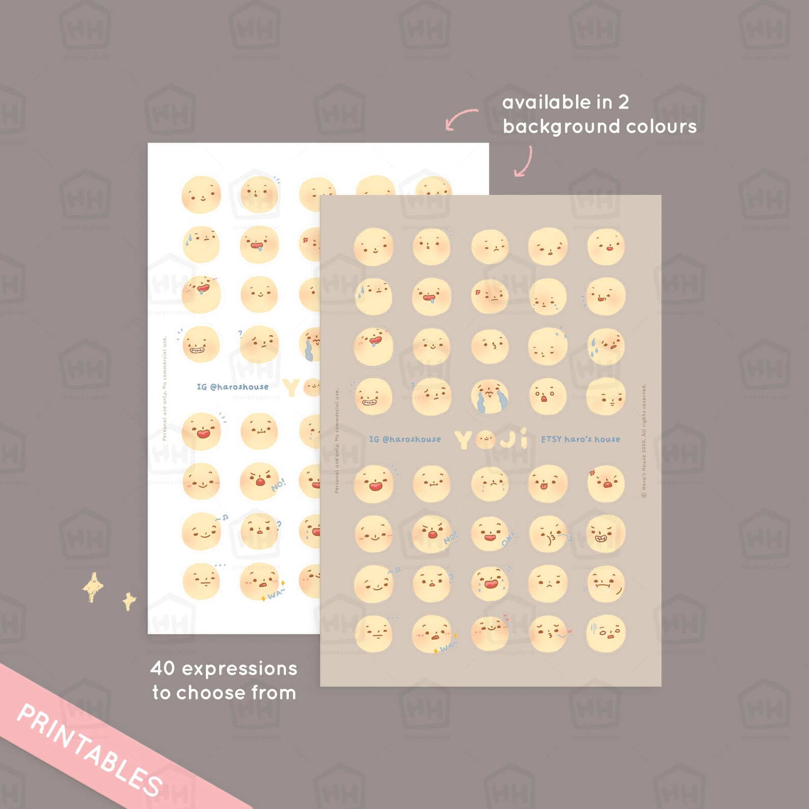 YOJI Emoji Stickers | Digital & Printable - Etsy