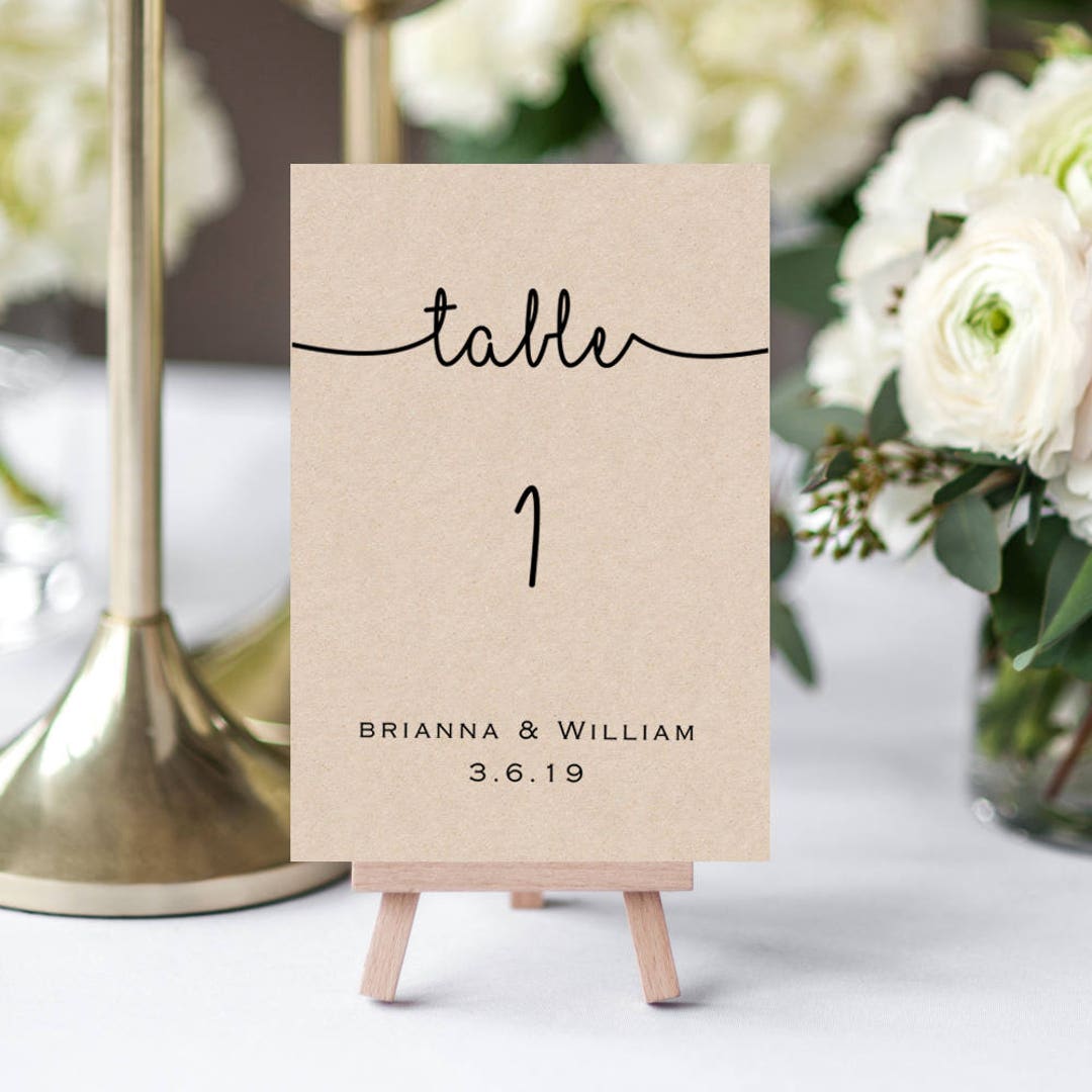 Printable Table Numbers Template Wedding Table Number Card Editable ...