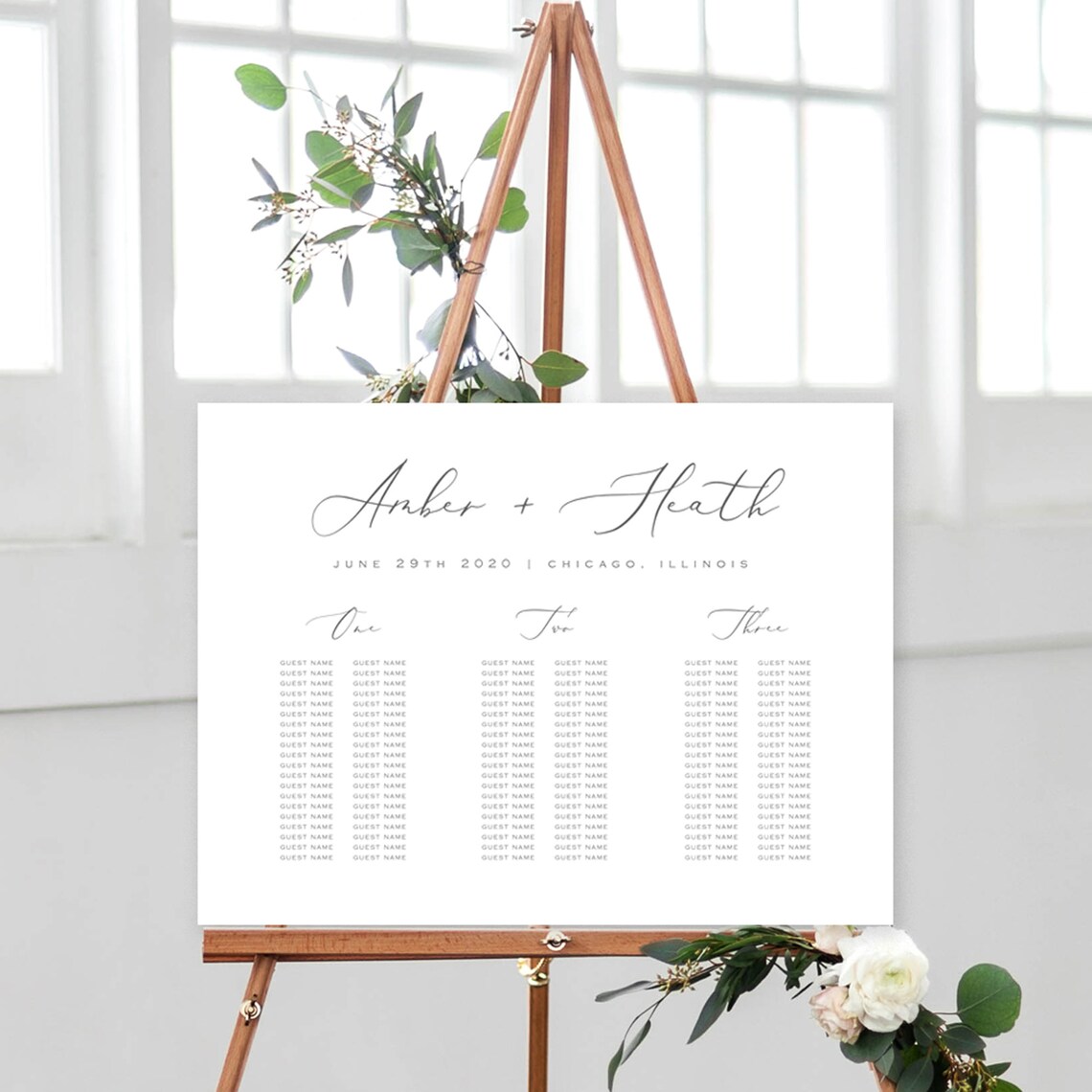 Long Table Seating Chart Printable Wedding Seating Chart - Etsy