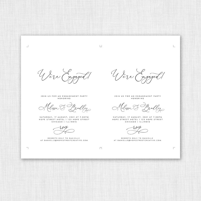 Printable We're Engaged Party Invitation Template - Etsy UK