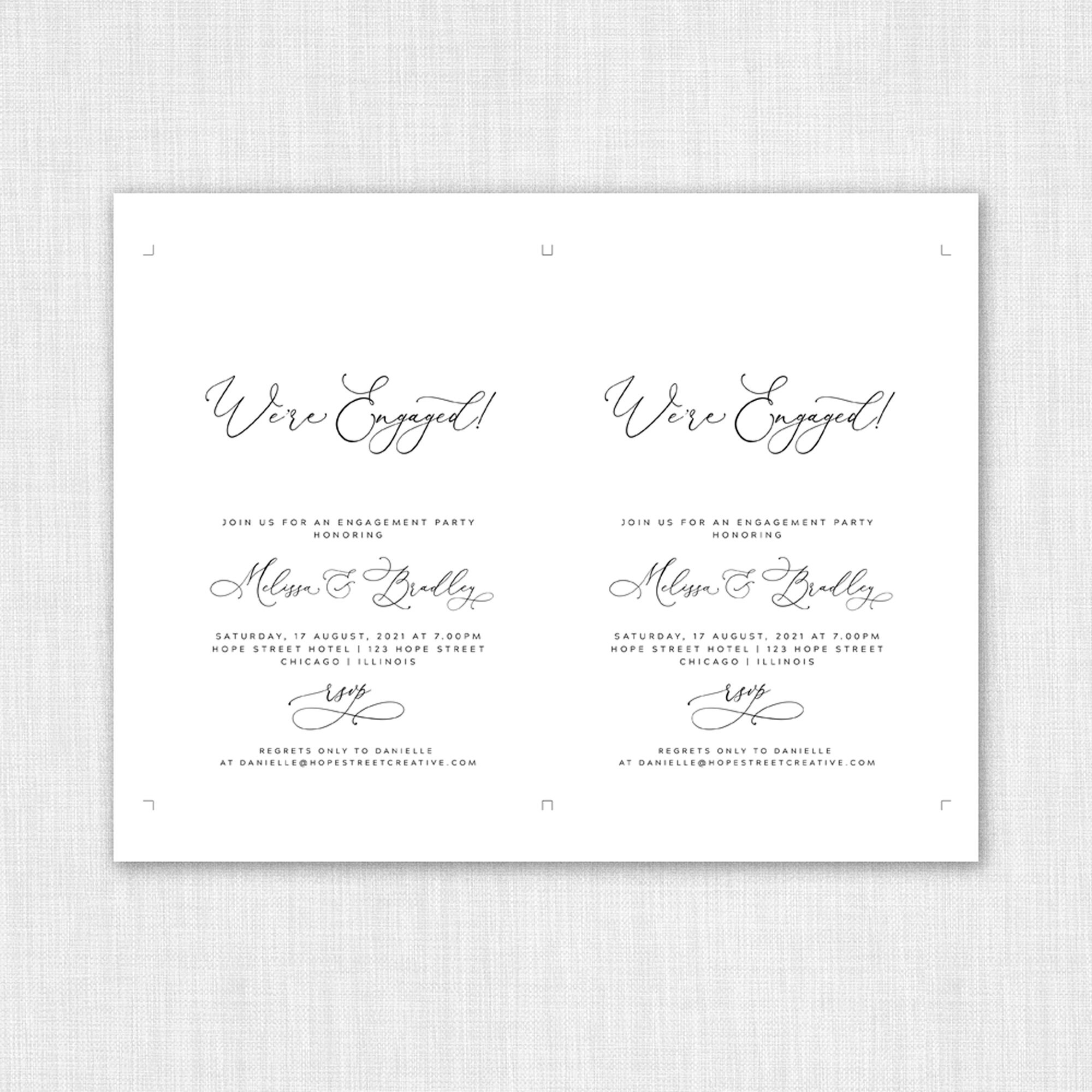 Printable We're Engaged Party Invitation Template - Etsy UK