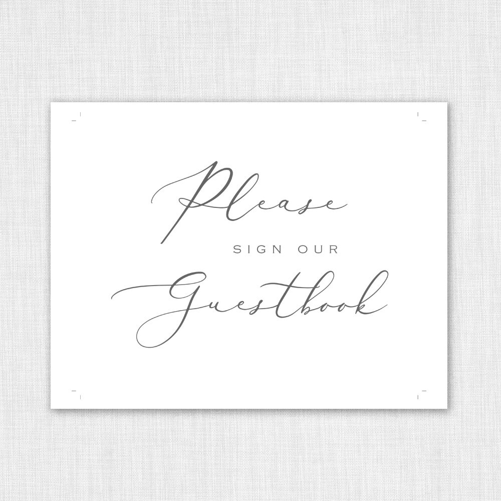 Please Sign Our Guestbook Sign Printable Guestbook Sign | Etsy