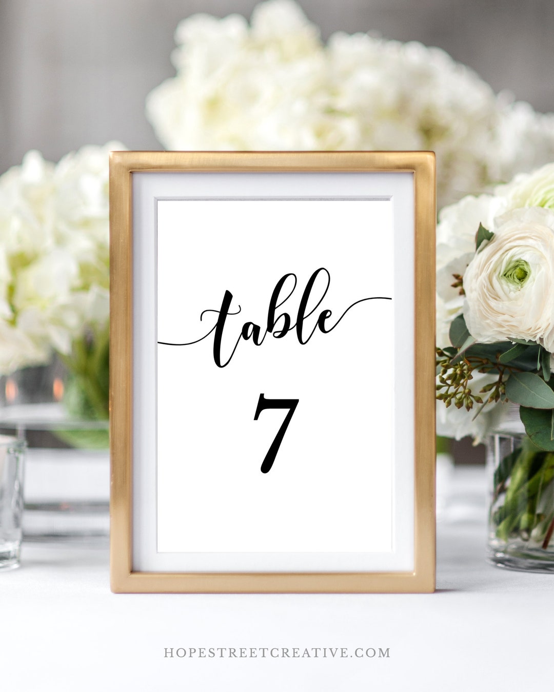 Simple Wedding Table Numbers Template, Printable Modern Calligraphy ...