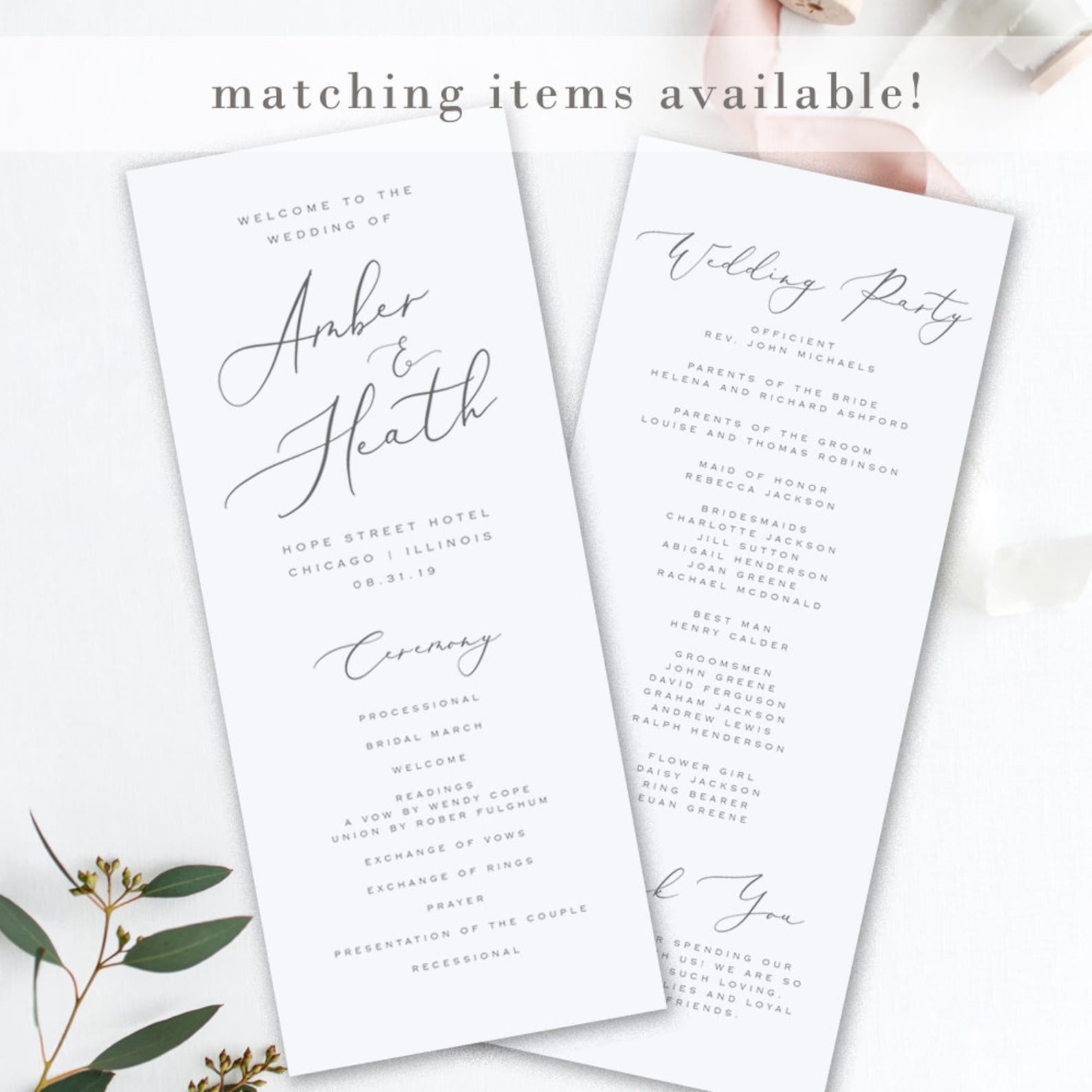 Wedding Fan Template Printable Wedding Program Fan Template - Etsy