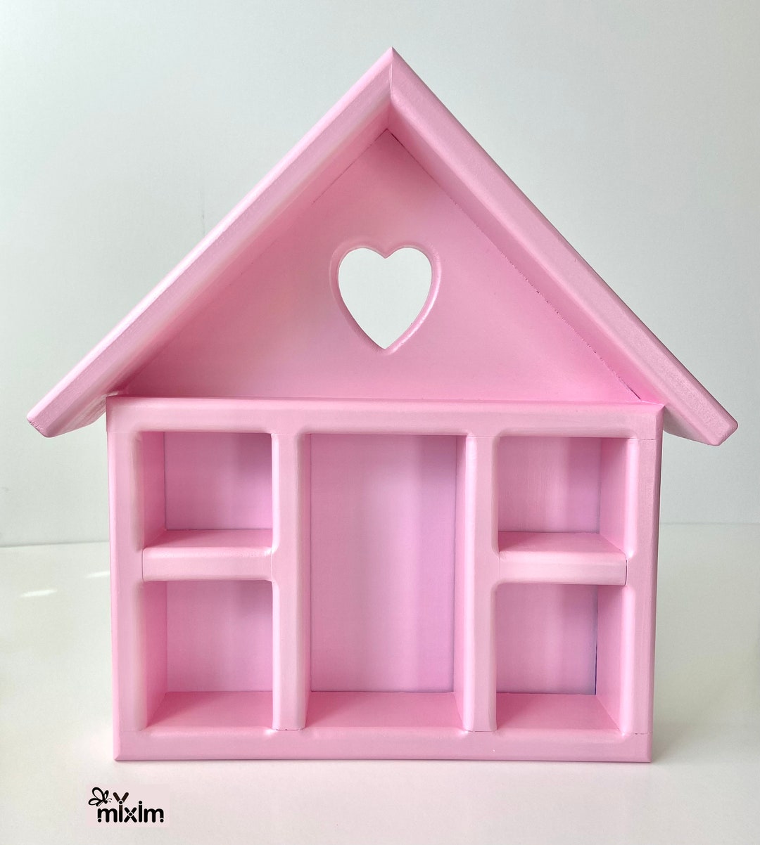 Rosy Pink House Shadow Box, Heart Cutout, Nursery Decor - Etsy