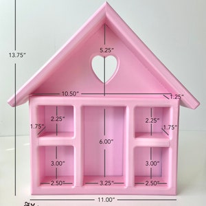 Pink Wood Shadow Box, Pink Wall Accent, Pink Wall Hanging Shelf, Pink ...