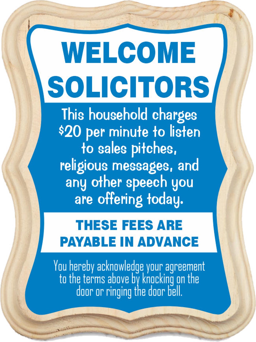 Welcome Solicitors Sign - Funny Door Sign - Salespeople Sign - Etsy