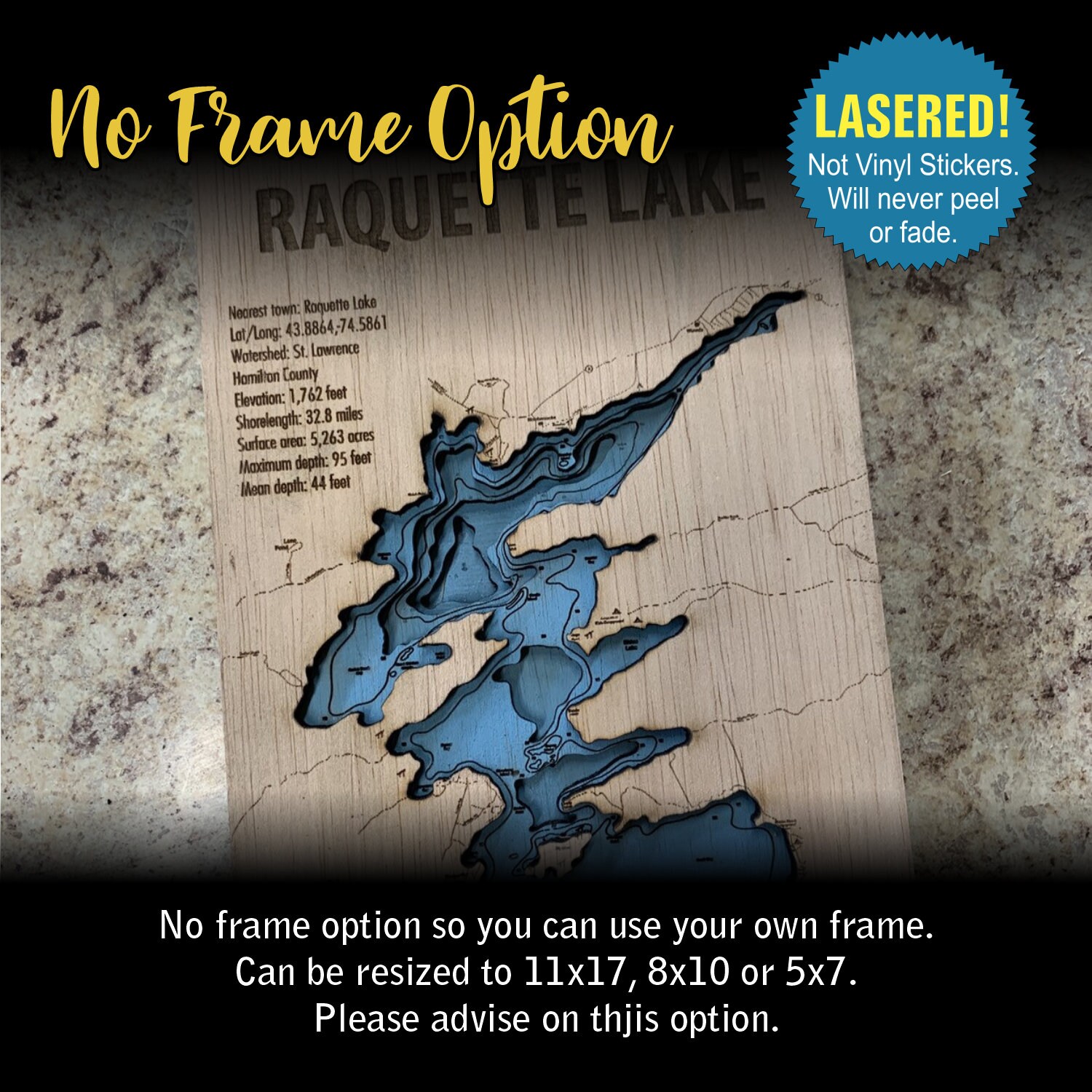 Topographic Lake Maps 3D Lake Map Bathymetric Maps 3D | Etsy