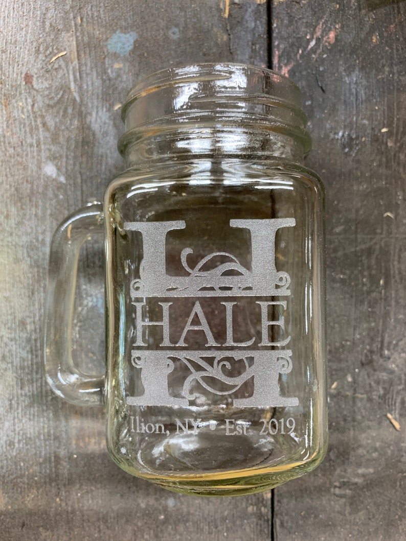 Custom Laser Engraved Mason Jar Mugs - Etsy