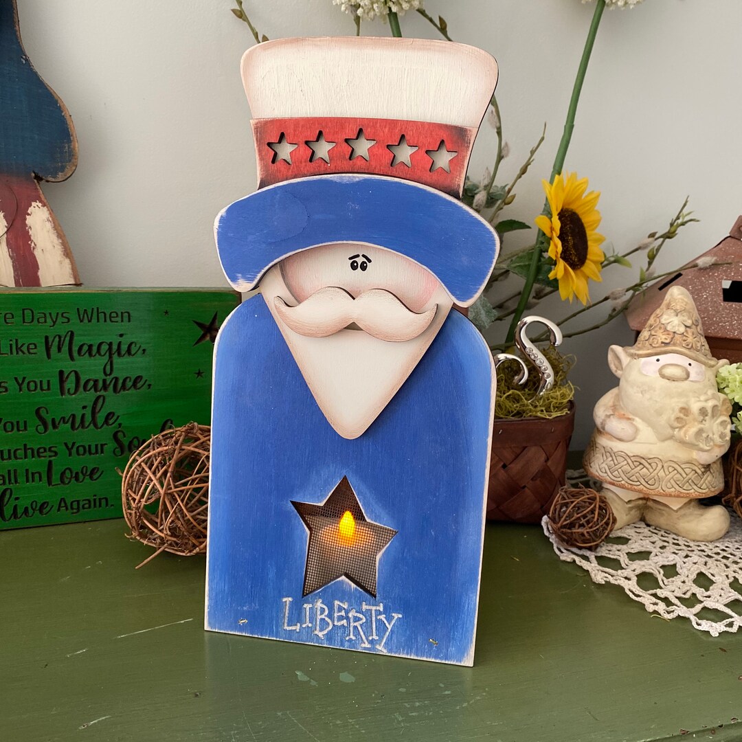 Liberty Light Shelve Uncle Sam Patriotic Character - Etsy