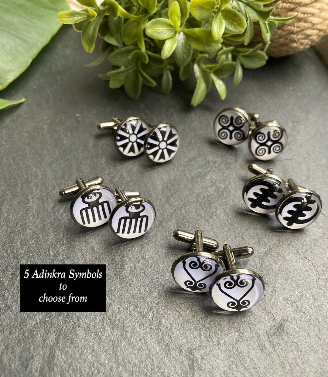 African Symbol Cufflinks, Round Adinkra Cufflinks, Husband to Be Gift ...