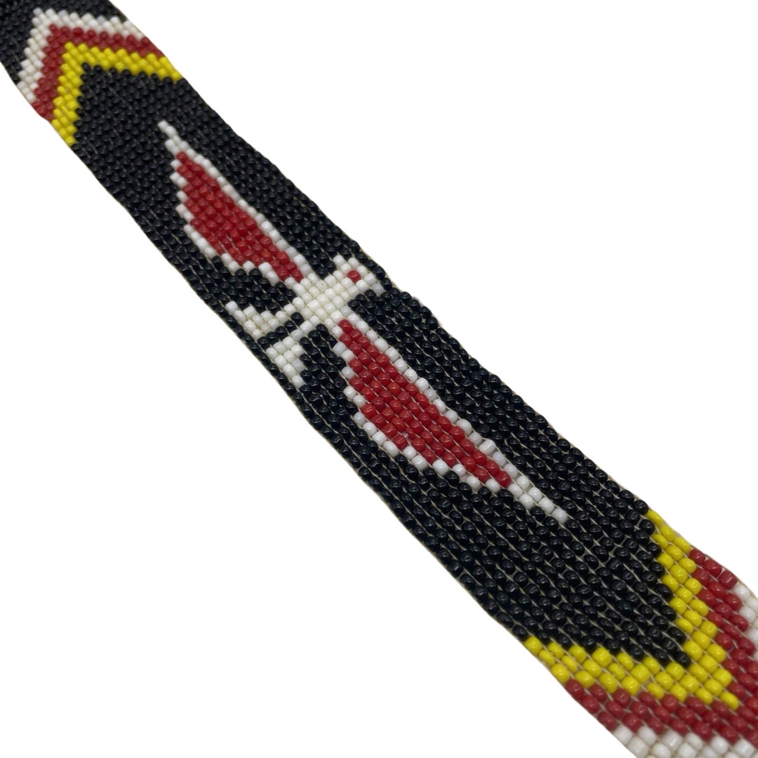 Vintage Native American Beaded Hatband W/ Thunderbird Multicolor ...