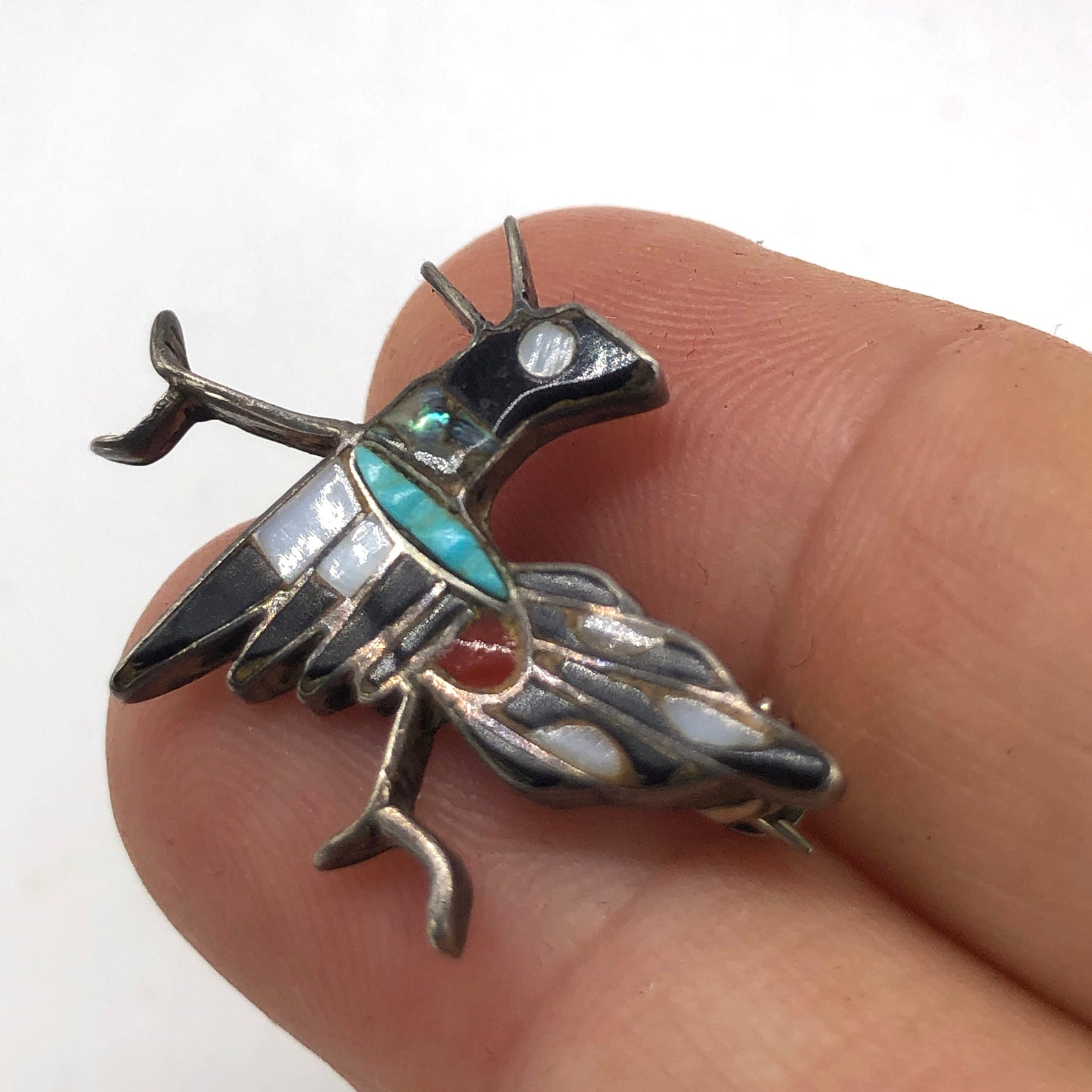 Zuni Roadrunner Pin Inlay Mosiac Sterling Silver Bird Brooch - Etsy Zuni Roadrunner Pin Inlay Mosiac Sterling Silver Bird Brooch - Etsy