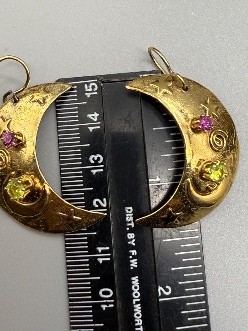 Ann Allen Pink Tourmaline & Peridot Celestial Earrings 14k Gold Filled ...