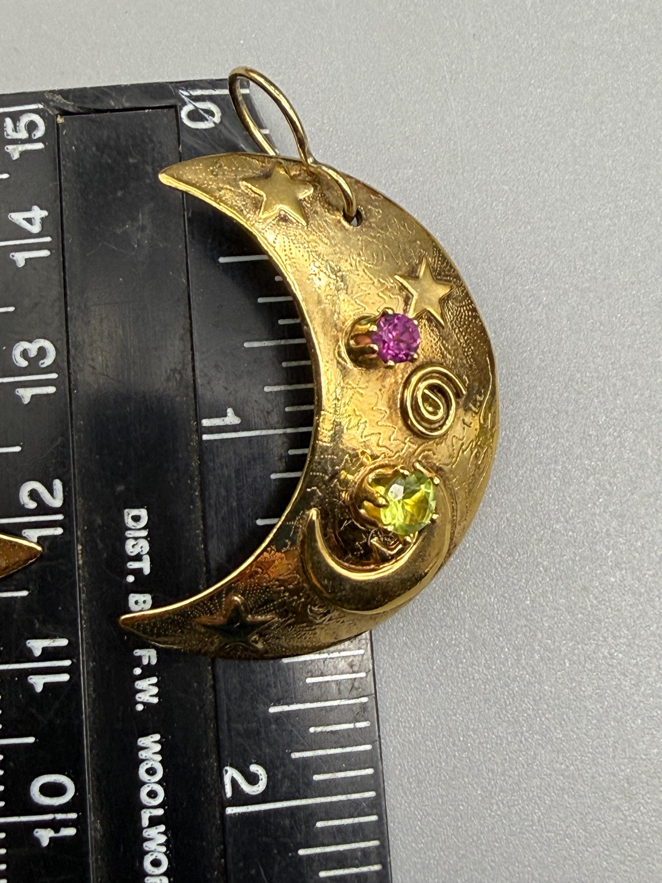 Ann Allen Pink Tourmaline & Peridot Celestial Earrings 14k Gold Filled ...