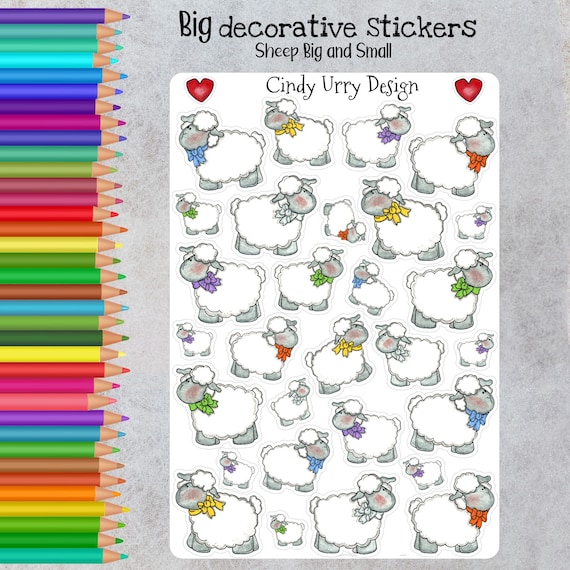 Sheep Big and Small Decor Sticker. Bigger Sticker to - Etsy