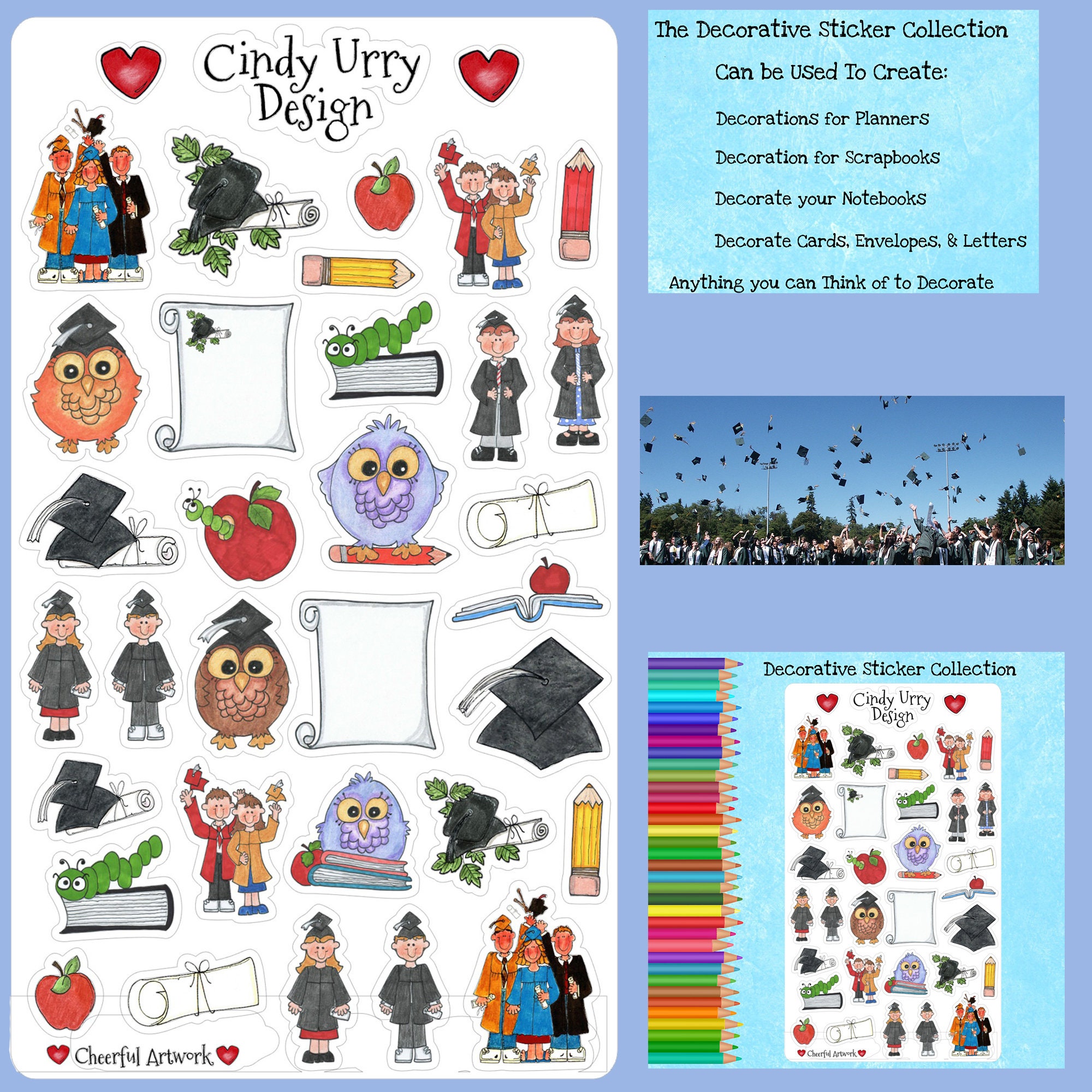 Graduation Time Decorative Sticker Bullet Journal All - Etsy