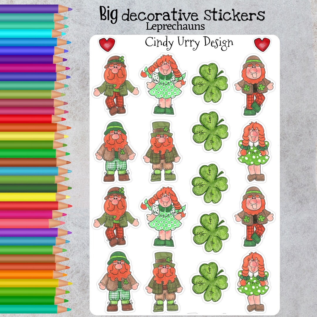 Leprechauns Clover Decor Sticker. Bigger Sticker to Compliment Smaller ...