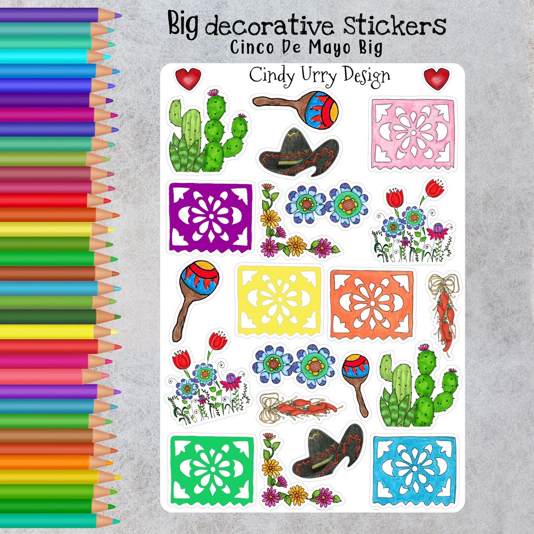 Cinco De Mayo Decor Sticker. Bigger Sticker to Compliment Smaller Sets ...
