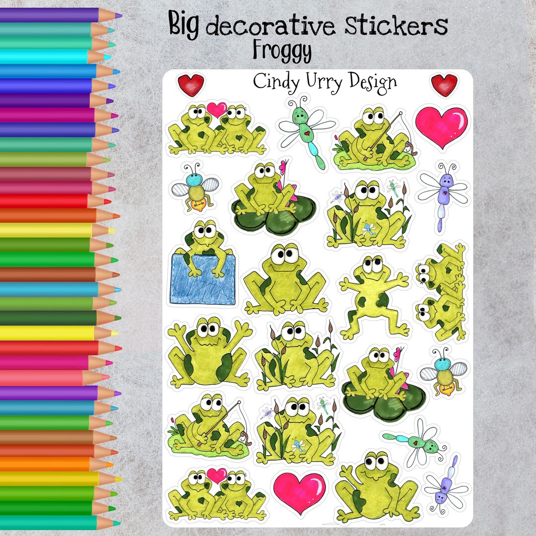 Cute Froggy Decor Sticker. Bigger Sticker to Compliment Smaller Sets ...