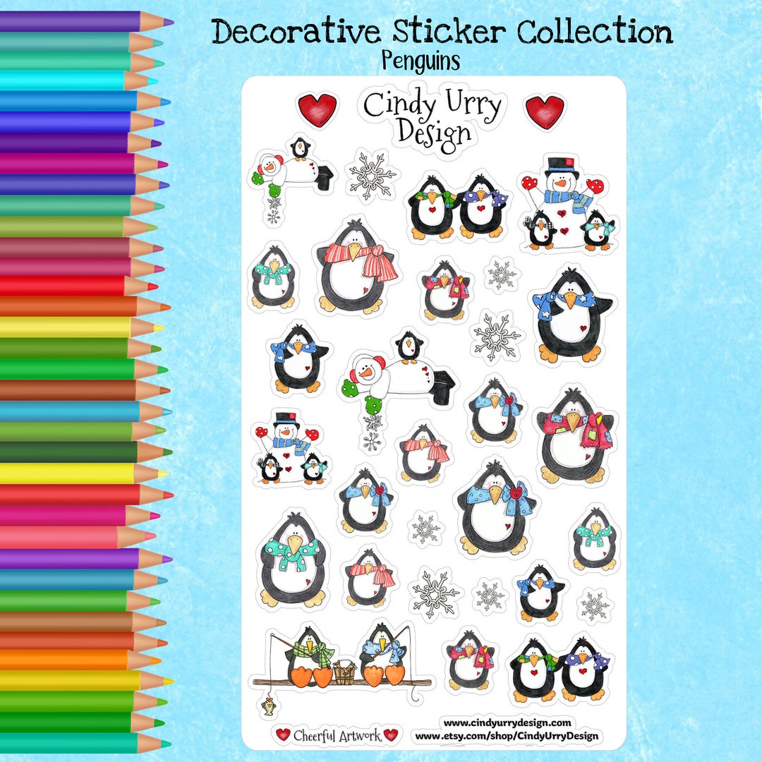 Penguin Cute Stickers, Deco Sticker Sheet, Planner, Journal Sticker ...