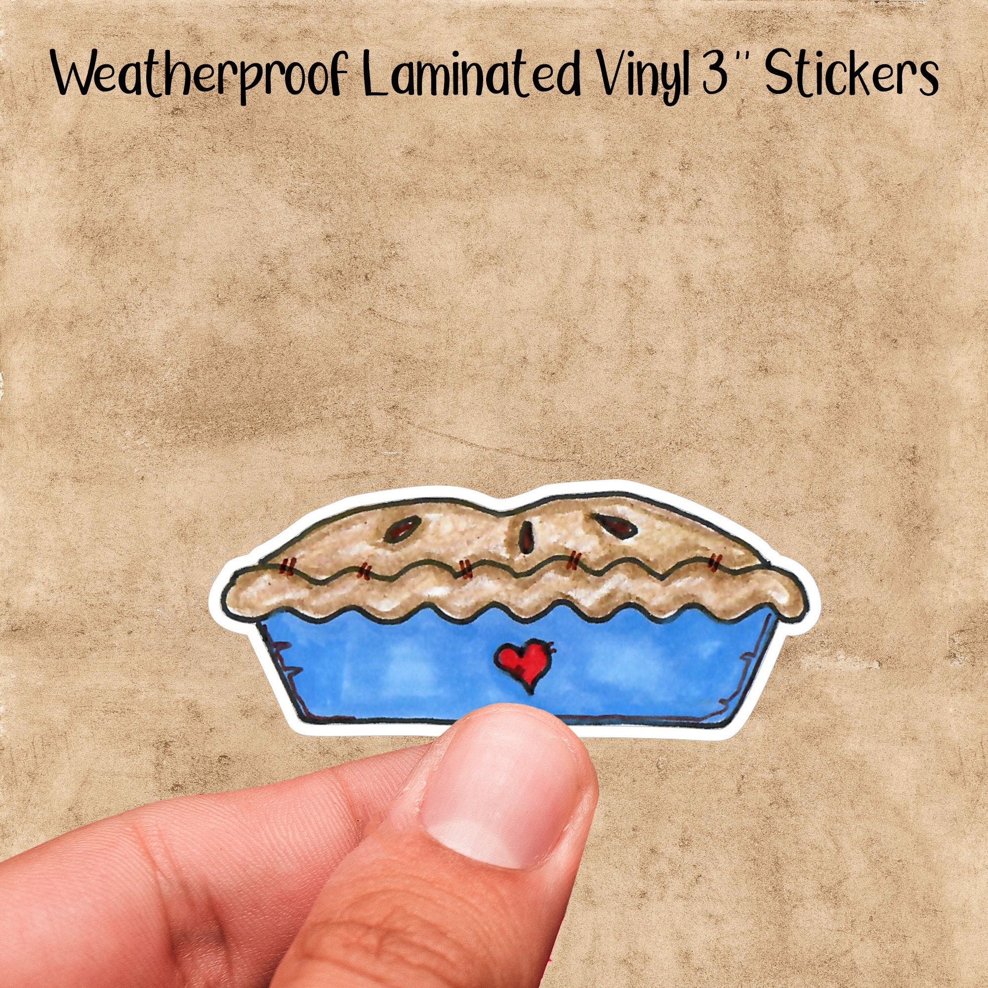 Pie Vinyl Laminated Sticker-weatherproof Blue Baking | Etsy
