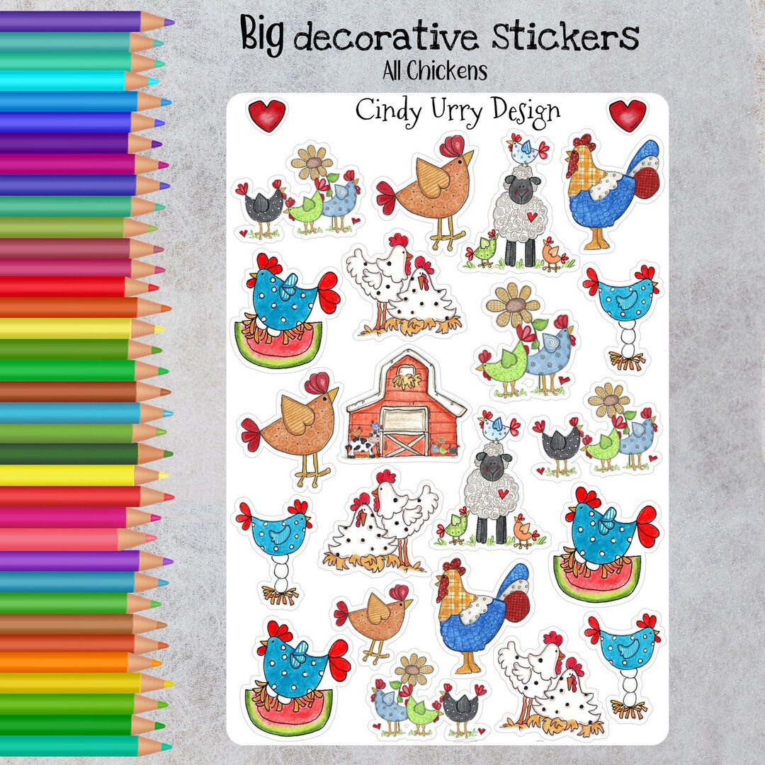 All Chickens Decor Sticker. Bigger Sticker to Compliment Smaller Sets ...