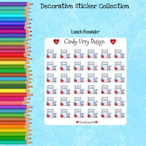 Lunch Reminder Functional Icon Stickers, Planner Stickers, Bullet ...